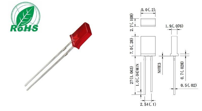 Rectangle LED, 2*3*4mm And 2*5*7mm, Different Colors – Asiatech ...